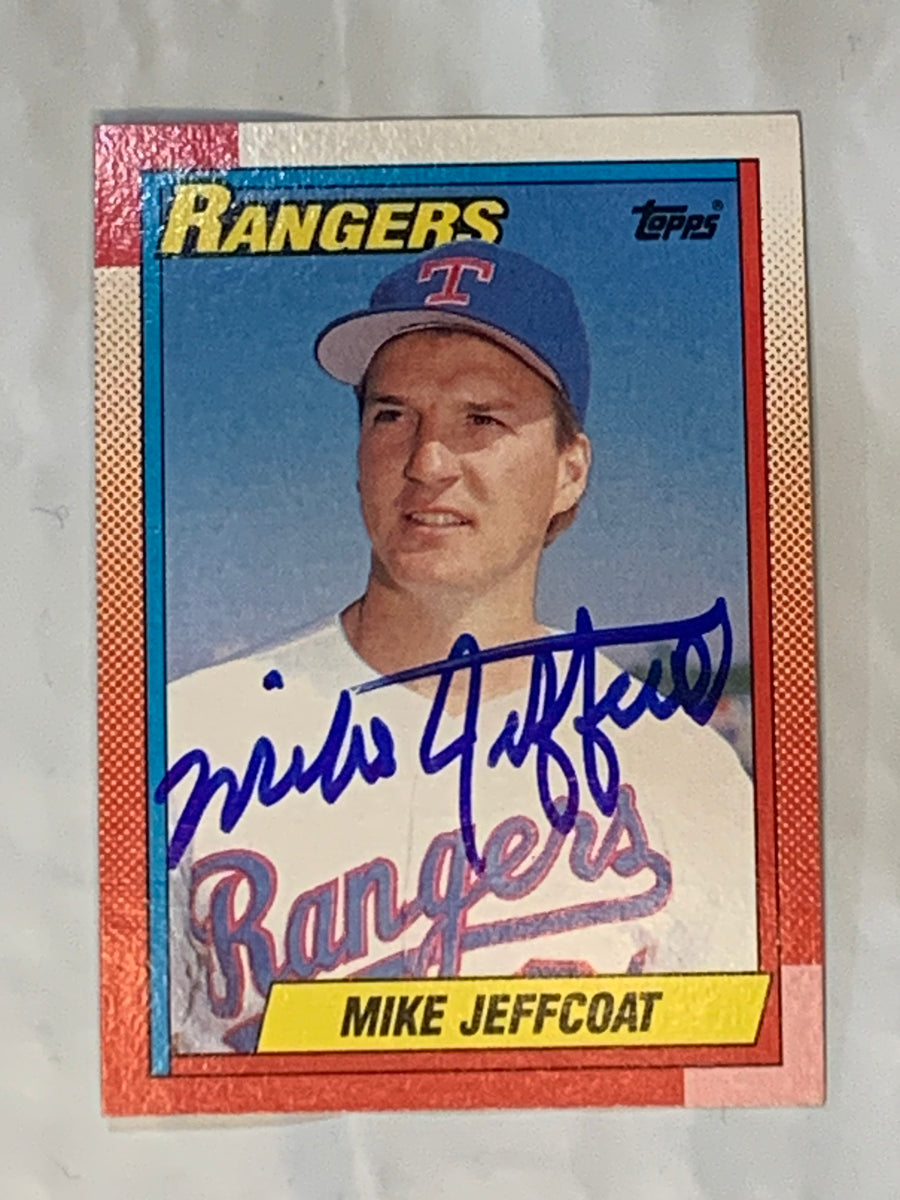 Mike Jeffcoat autographed card- 1990 Topps – Five Tool Signings