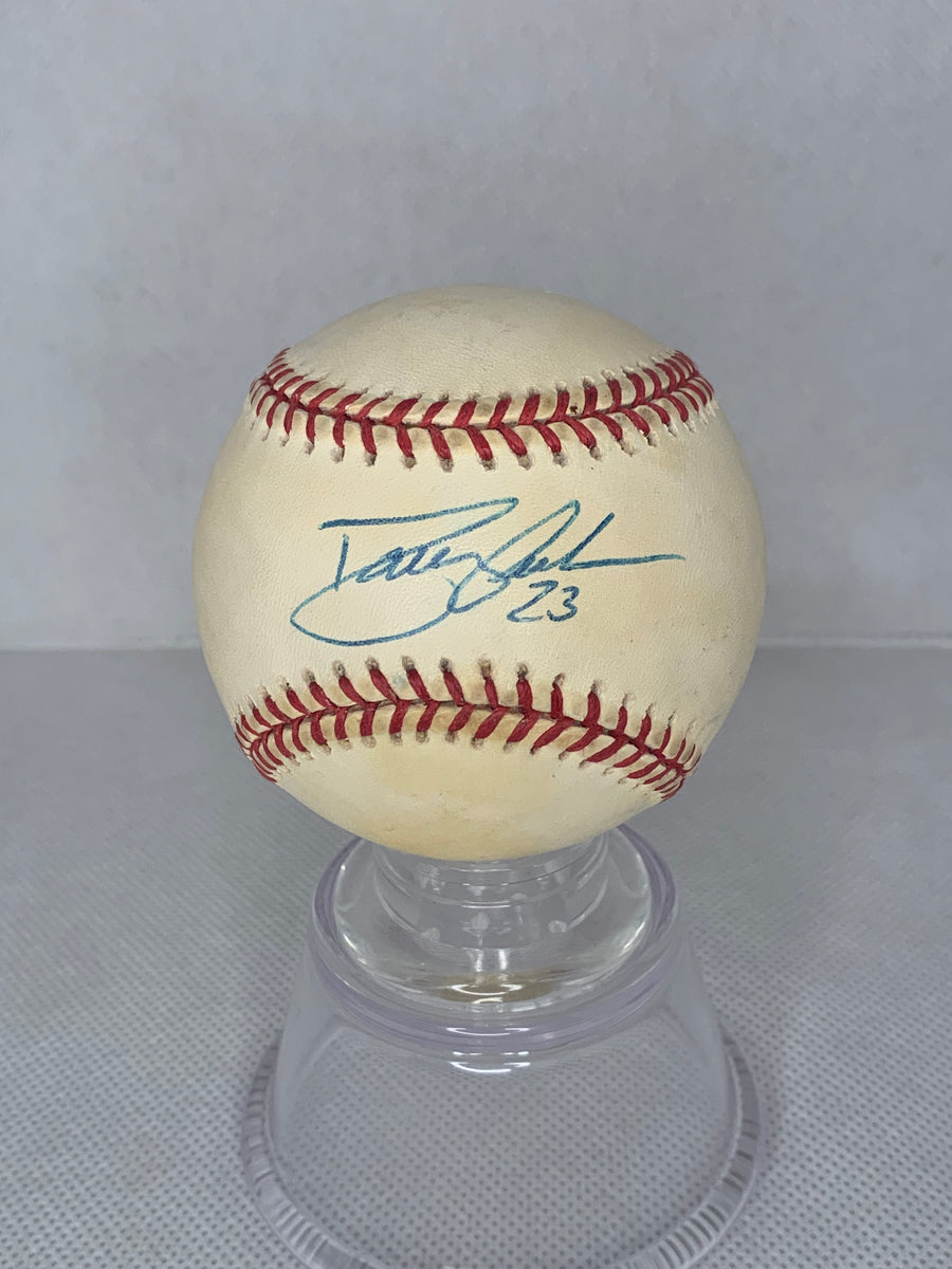 Dave Justice autographed ball #1 - CHC – Five Tool Signings